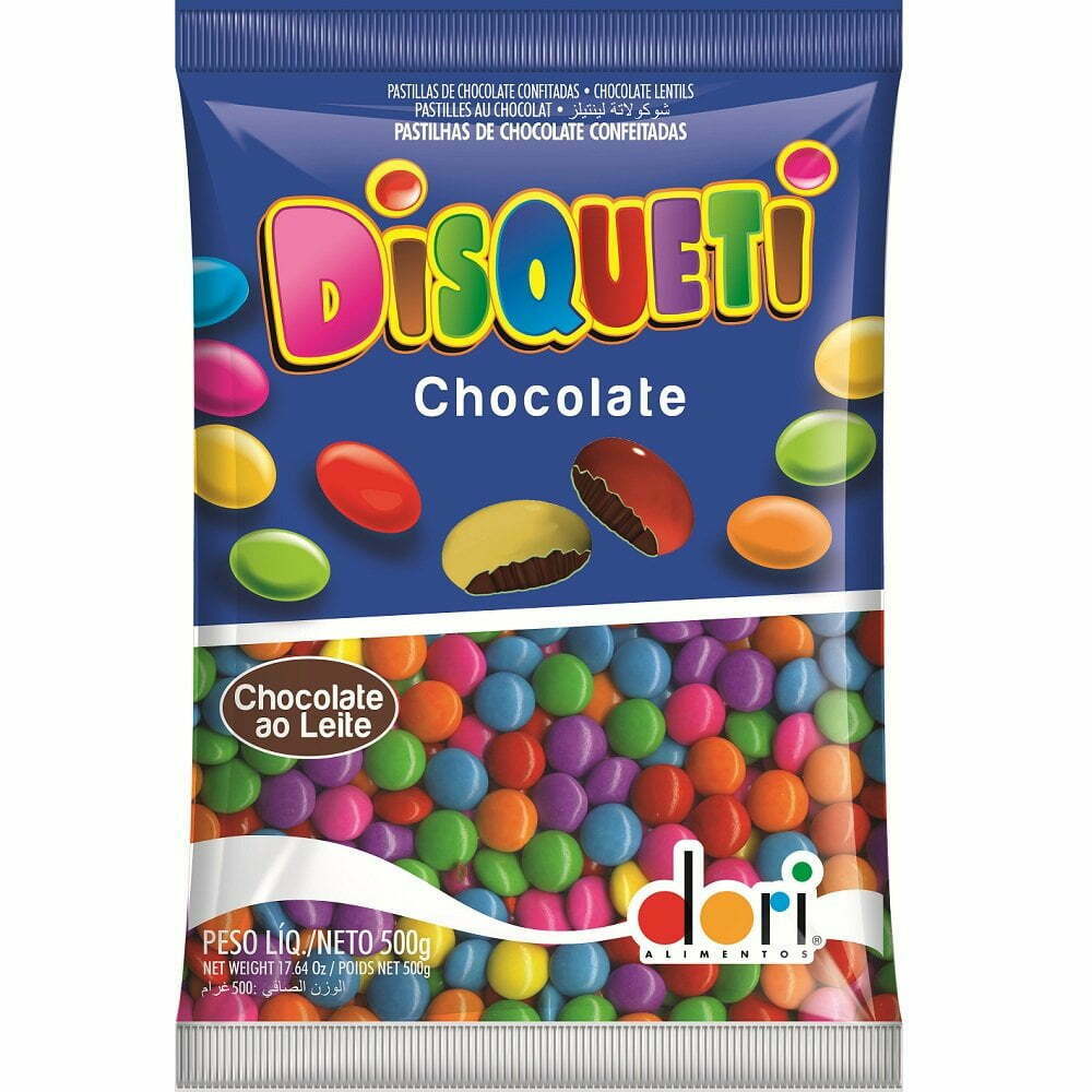 Pastilhas de Chocolate Confeitadas Disqueti ao Leite Dori 500g | J.A ...