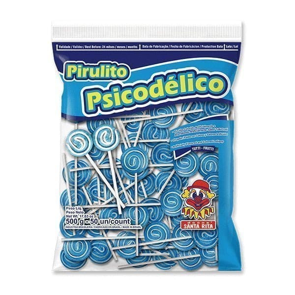 Pirulito Psicodélico Azul Tutti-Frutti Santa Rita 500g | J.A. Doces ...