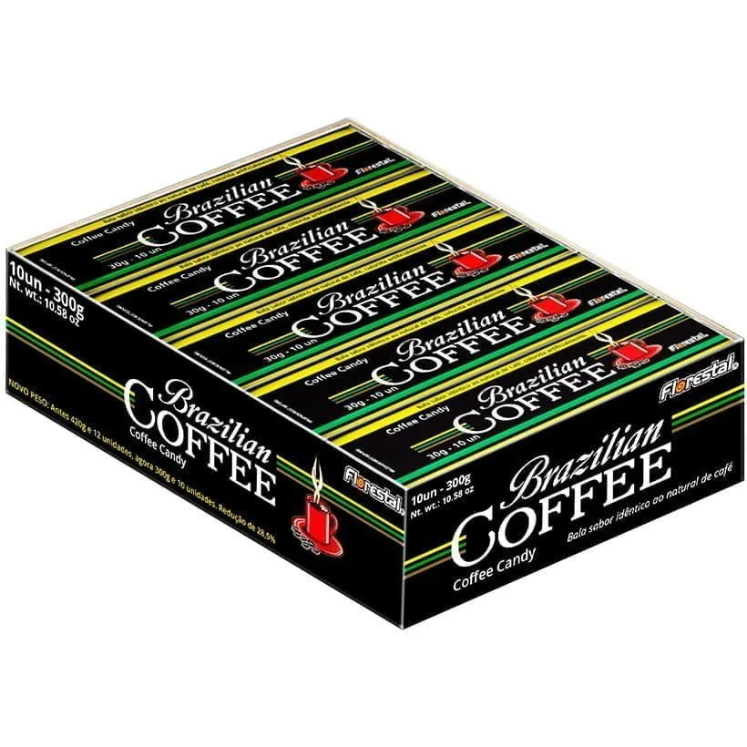 Bala Brazilian Coffee Florestal 10x30g | J.A. Doces - Distribuidora de ...