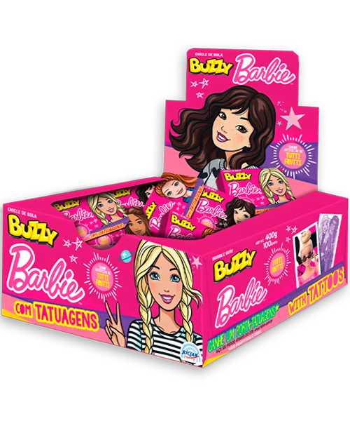 Chiclete Buzzy Barbie Tutti-Frutti Tatuagem Riclan 360G | J.A. Doces ...